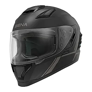 Sena Stryker Full Face Smart Helmet with Integrated Mesh and Bluetooth Communications, LED Taillight, and Sound by Harman Kardon, DOT (Matte Black, Medium)