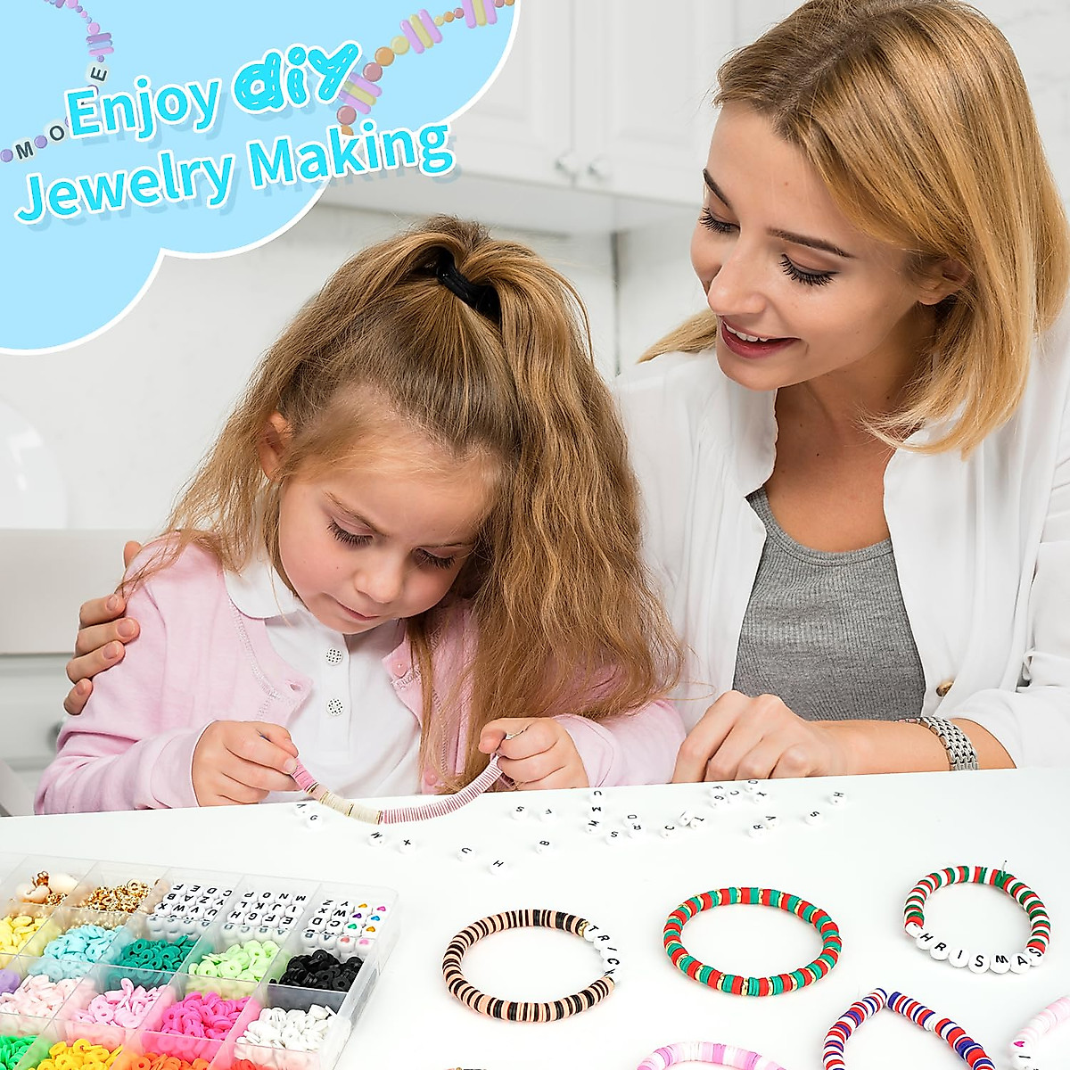 Dowsabel 4000Pcs Clay Beads Toys for Girls Kids, 18 Colors Preppy Clay Beads Friendship Bracelet Kit, DIY CraftsBracelet Making Kit, Teen Girl Gifts Toys for Ages 6-13