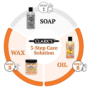 CLARK’S Cutting Board Oil and Wax Kit – Includes Food Grade Mineral Oil (12oz), Finishing Wax (6oz), Applicator, & Buffing Pad to Clean and Protect Wood, Enriched with Natural Lemon & Orange Extract