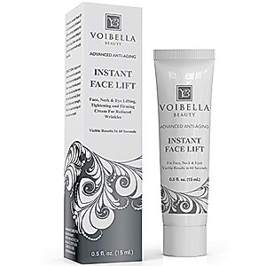 Instant Face Lift Cream - Best Eye, Neck, Face Tightening, Lifting & Firming Serum To Smooth Appearance, Hide Loose Sagging Skin, Puffiness, Fine Lines & Wrinkles Within Mins (Peptides & Stem Cells)