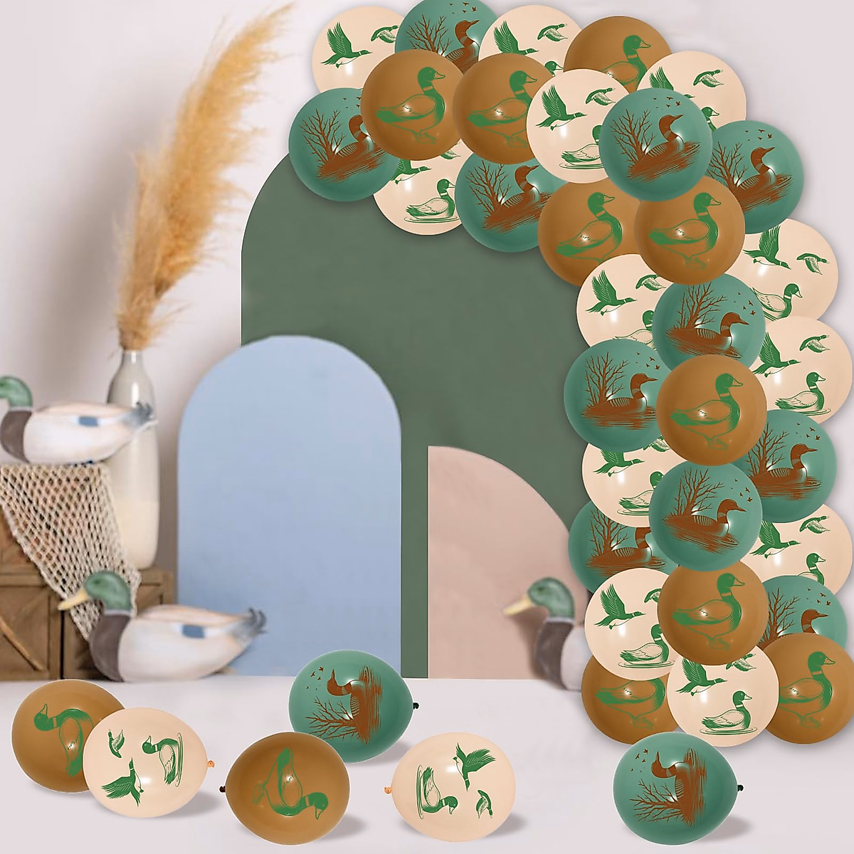 Sursurprise Duck Hunting Party Decorations, 36Pcs Mallard Duck Balloons 12 Inch, Mallard Duck Birthday Baby Shower Decorations Party Supplies