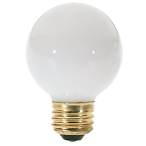 Satco S3828 120V Medium Base 40-Watt G18.5 Light Bulb, Gloss White