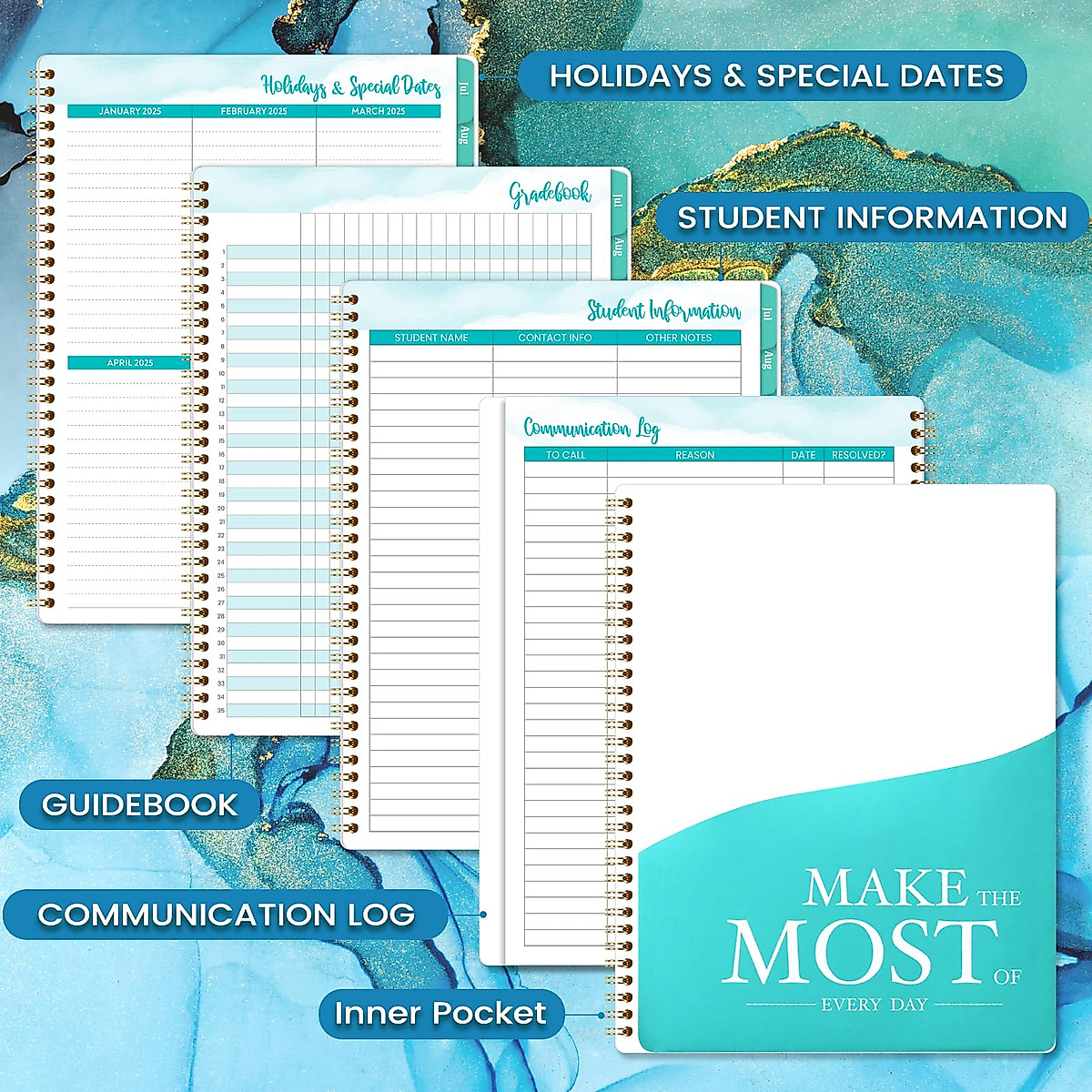 2024-2025 Teacher Planner - Teacher Lesson Planner from July 2024 to June 2025, 11" x 8.3", Weekly & Monthly Lesson Plan Book for Teachers