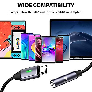 Stouchi USB C to 3.5mm Dongle Adapter, USB C to 3.5mm Headphone Jack Hi-Fi DAC Compatible with Pixel 7/6a/6/5, iPad Mini 6, Samsung Galaxy S22/S21/S20 Plus Ultra, Note 20/10- Grey