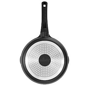 11 Inch Non Stick Frying Pans Granite Coated with Pour Spout - Lightweight 2.9 Quart Skillets and Frying Pans with Comfort Stay Cool Grip Handle - Induction Compatible PFOA Free Frying Pan (Black)