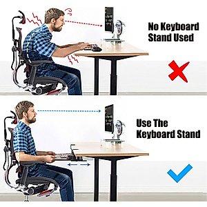 Keyboard Tray Under Desk, Pull Out Keyboard Tray with C Clamp, Computer Drawer for Typing, Ergonomic Desk Computer Keyboard Stand, Perfect for Home or Office