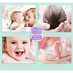 Vewye Baby Tooth Box Kids Keepsake Organizer Cute Children Tooth Fetal Hair Container with English Mark (Rainbow-Pink)