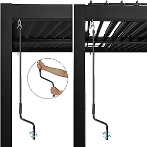 ONLYCTR Outdoor Louvered Pergola 10' × 10' Aluminum Large Pergola Patio Rainproof Pergola with Adjustable Roof, Black Gazebo for Outdoor Deck Garden Beach Patio (10' × 10', Black)