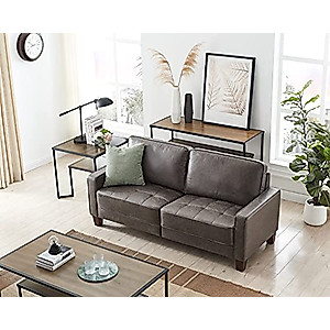 MODERION Loveseat Sofa, 70” L Sofa with Solid Wood Frame, Couches with Technology Fabric, Easy Assembly 2-seat Sofa for Living Room,Office,Small Space Dark Grey TSF21202GY