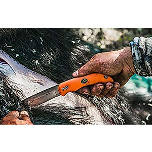 Outdoor Edge Swingblaze Double Blade Hunting Knife with Rotating Skinning & Gutting Blades, Nylon Sheath, (Blaze Orange, SZ-20NC)