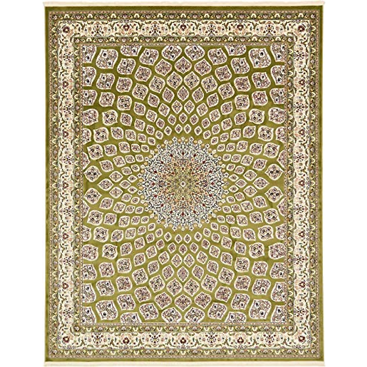 Unique Loom Narenj Collection Classic Traditional Textured Medallion Pattern Design Area Rug, 8' x 10' Rectangle, Green/Blue