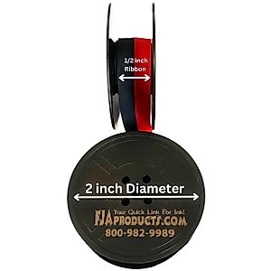 Royalite 64 and 65 Typewriter Ribbon, Black and Red, Compatible, Twin Spool
