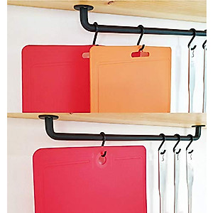 Generic Lagomian Silicone Cutting Board, Non Slip Chopping Board, Dishwasher Safe, Easy Grip Handle, BPA FREE, Flexible Chopping Mat, Red, Large, SCB01-RD-L