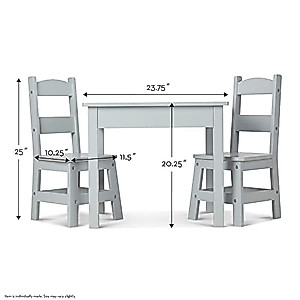 Melissa & Doug Table & Chairs-Gray Furniture - Wooden Activity Play Table And Chairs Set For Kids