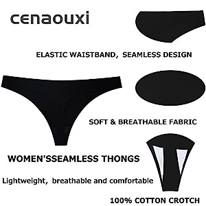 CENAOUXI Seamless Thongs for Women No Show Underwear Sexy Low Waist T Back String Underpants Gift for Women