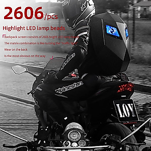 Rainbow Cloud Smart LED Backpack - Motorcycle Backpack for Men LED Knight Backpack Cool Backpack with LED Eyes Christmas Gift (Black-3)