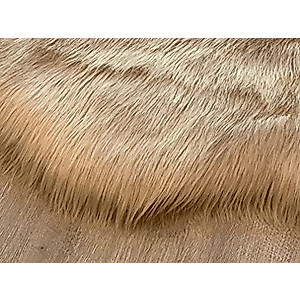 LAMBZY Faux Sheepskin Super Soft Hypoallergenic Silky Shag Rug for Living Room, Kids Room, Sofa (Quarto 4 Pelts 4'x6', Beige)