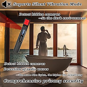 Hidden Camera Detector, Anti-Spy Detector, Hidden Device GPS Detector, Camera Detector, Bug Detector, Privacy Protector, RF Wireless Signal Scanner for Hotels Office Home Travel, 5 Levels Sensitivity