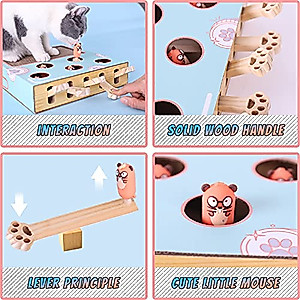 Cat Enrichment Toys for Indoor Cats, cat Whack a mole Toy with cat Scratching pad, Cat Cardboard Box to Make Lots of Fun, cat Interactive Toy to Relieve Boredom and Train IQ