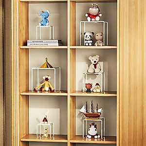 NIUBEE 2 Set Acrylic Risers Display for Funko POP Figures,Clear Cake Stands for Candy Dessert Table Decorations-3"x4"x5"