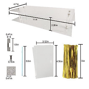 Cake Pop Stand,2PC Cake Pop Holder 21-Hole Display Acrylic Lollipop Holder 100PCS Cake Pop Sticks Clear Treats Bags and Gold Metallic Twist Ties for Candy Cake Pop Making Tools