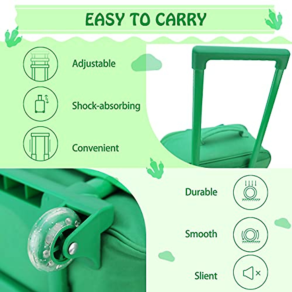 Kids Luggage,Large 18 Inch Carry on Suitcase with Wheels for Travel,19.8L Rolling Luggage for Toddler Boys and Girls VONXURY