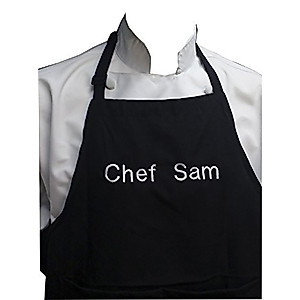 CHEFSKIN Personalized Customized Embroidery Set of Apron and Mushroom Chef Hat for Adult 2XL