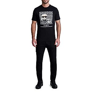 Karl Lagerfeld Paris Men's Soft Cotton Crew Neck T-Shirt, Black, XX-Large