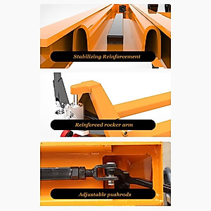 CZLELQQX 6600lbs Manual Hand Pallet Truck,48"" Long Forks Hydraulic Pallet Jack Dolly，Heavy Duty Pallet Jack for Warehouse Silent Adjustable Height Hand Truck Stacker(48""x27""Forks), HBB3.0