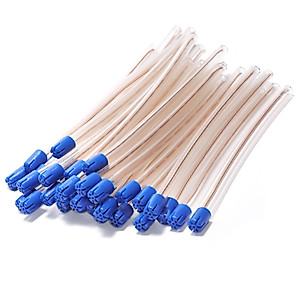 Annhua Saliva Ejectors Disposable Dental Suction Tips Pack of 100, Evacuation Suction Tips Saliva Aspirator Tube Clear with Blue Tips