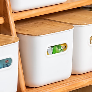 Citylife 3 Packs Plastic Storage Bins with Lids Storage Box with Handle Stackable Containers for Organizing