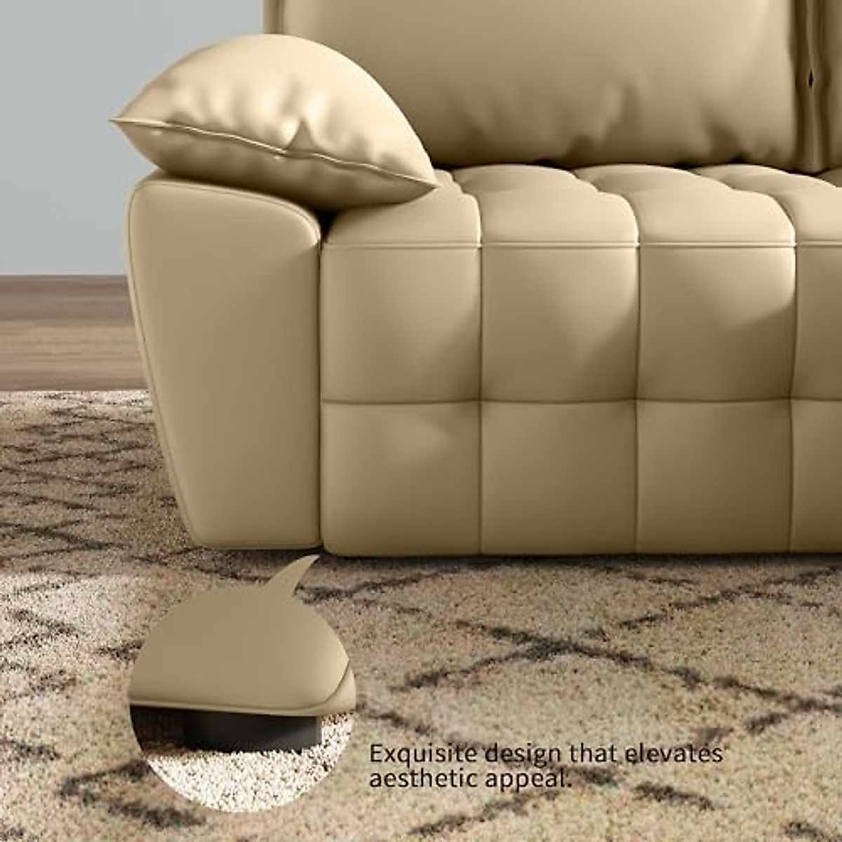 SILKIR Modular Convertible Sofa with Chaise Living Room Loveseat Couch Sectional, Polyurethane, 4seat L-Shape-1 Mustard Gold