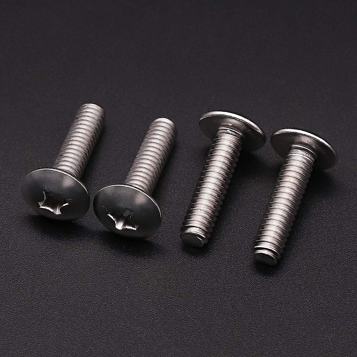 #10-24 x 3/4" (50 Pack) Phillips Truss Head Machine Screws for Cabinet Drawer Knob Pull Handle, Stainless Steel 304 (18-8), Truss Head Bolts, Phillips Drive, Bright Finish