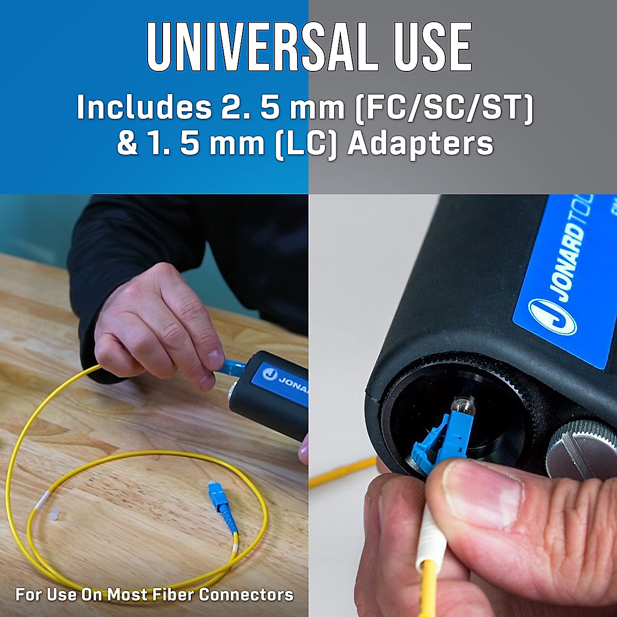 Jonard Tools FIM-400 Fiber Optic Inspection Microscope 400x with FC/SC/ST and LC Adapters