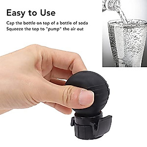 Carbonated Drink Air Pump Lid, Wear Resistant Durable Keep Drink Soda Bottle Lid for Drink (Black)