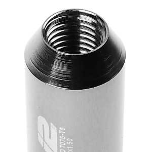 J2 Engineering 16Pcs 7075 Aluminum Open End M12 x 1.5 Lug Nuts w/4Pcs Lock Nuts & Key, Silver, Fit Conical Seat, LN-T7-010-15-SL