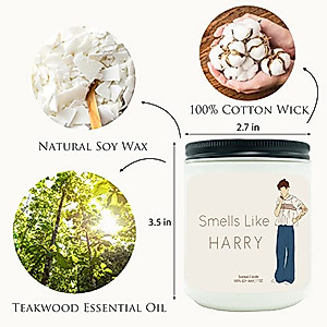 Funny Smells Like Harry Candle Gifts - Harry's House Scented Candle Gifts - 7oz, Teakwood