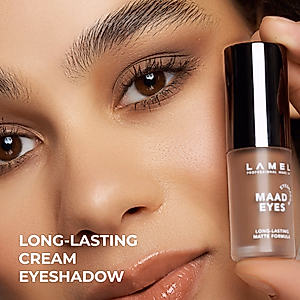 Lamel Matte Liquid Eyeshadow - Long Lasting Waterproof Eye Tint - Quick-Drying, Hypoallergenic Eye Makeup - Creamy & Smooth Formula - Brown Matte Cream Eyeshadow - Maad Eyes, №401, 5.2ml / 0.17oz