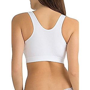 Fruit of the Loom Women's Seamless Pullover Bra with Built-in Cups, White, L