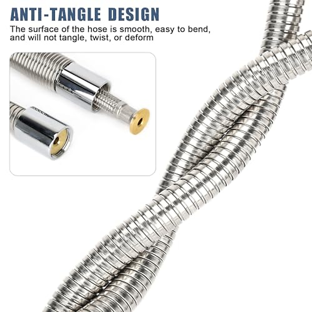 20' Sink Sprayer Hose with Non-Slip Handle, Flexible Stainless Steel Hose for Commercial Kitchen Faucet