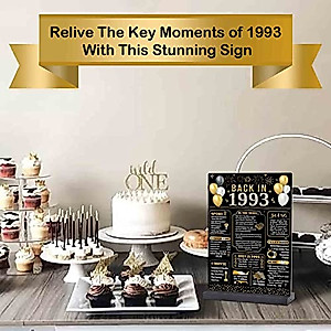 30th Birthday Party Decorations Supplies, 30th Birthday Gifts for 30 Years Old Women Men, Thirty 30th Birthday Decorations for Him Her- Vintage 1993 Birthday Poster Table Sign