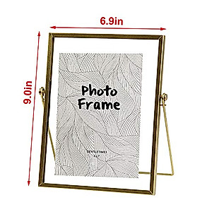 Miaowater 5x7 Picture Frames,Gold Photo Frame Decor with Plexiglas Cover High Definition Glass Desk Pictures Display