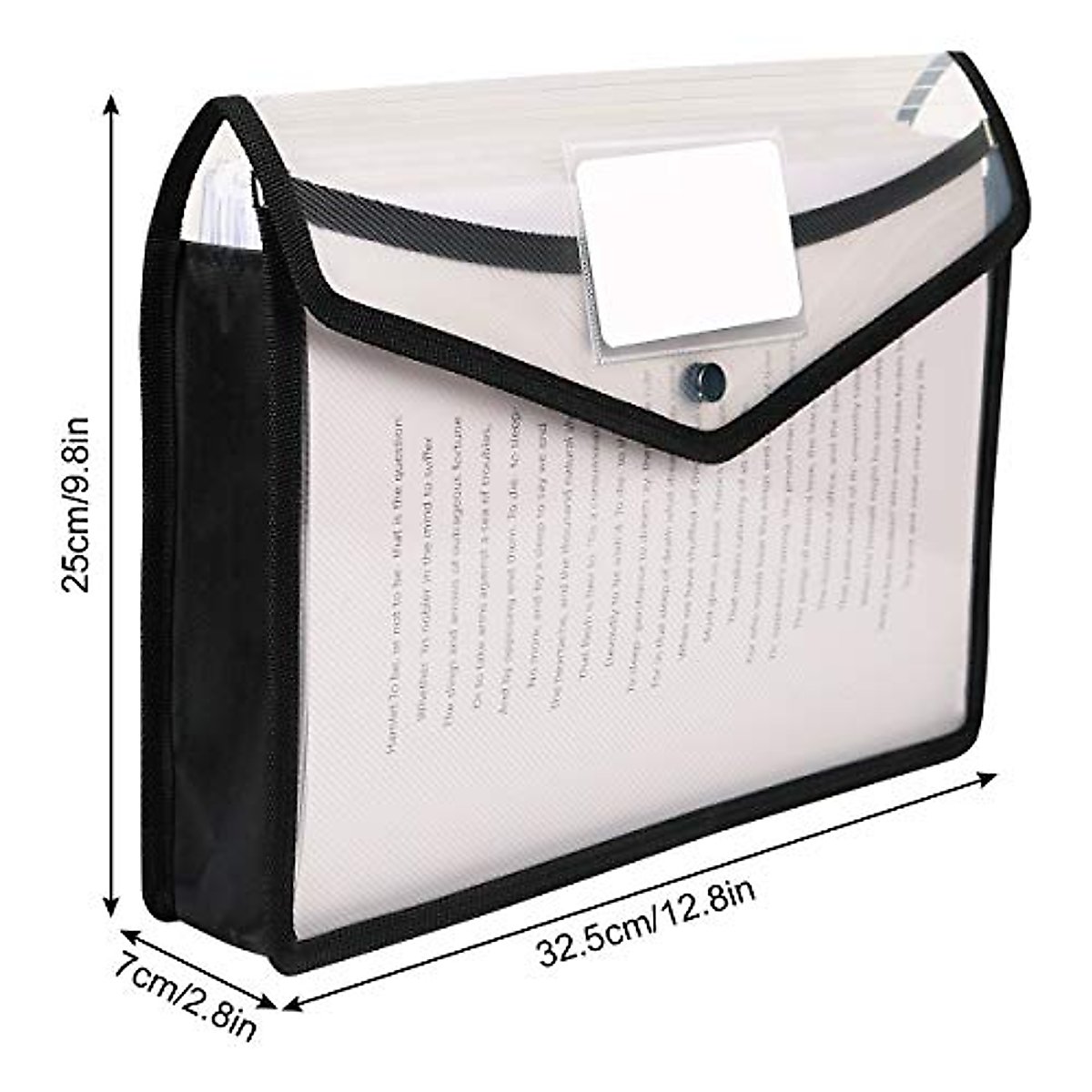 ABC life Plastic File Folder Poly Pockets Envelope Expanding File Wallet A4/Letter Size, 6 Pack Large Document Folder with Button Closure,Waterproof Transparent Accordion File Pouch for School/Office