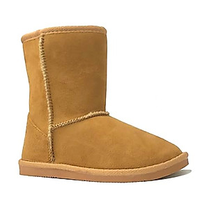 REDVOLUTION New Kids Classic Snow Boots Faux Fur Midcalf Outdoor Boots (Big Kid) (4030 camel, numeric_2)