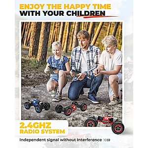 BEZGAR 1:14 Scale 4WD RC Crawler Truck - 15 Km/h All Terrain Electric Toy Car with Rechargeable Battery for Kids, Teens and Adults