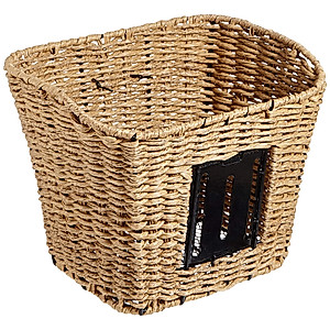 Basil Unisex - Adult Bremen Rattan Look Fm Bicycle Basket, Seagrass, 26 cm x 35 cm x 27 cm