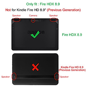 Fintie Folio Case for Kindle Fire HDX 8.9 - Slim Fit Leather Cover (will fit Amazon Kindle Fire HDX 8.9" Tablet 2014 4th Generation and 2013 3rd Generation) - Black