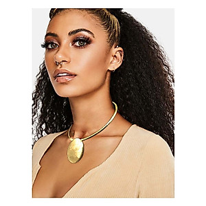 Barode African Choker Necklace Gold Round Necklaces Gothic Chunky Statement Necklaces and Earrings Set Jewelry for Women