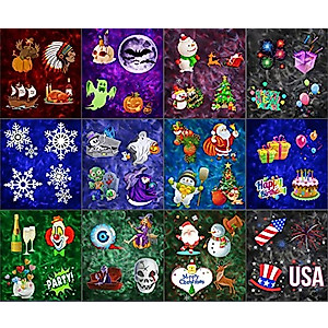 Christmas Projector Lights Outdoor, Holiday Decorations Halloween Led Projector Lights 2-in-1 Moving Patterns and Ocean Wave Ripple Waterproof Snow Light Party Garden