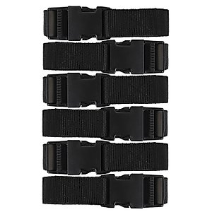Harrier Hardware Utility Strap with Quick-Release Buckle, Black, 72-Inch, 6-Pack